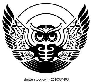 Vector Native American Style Owl Image Stock Vector (Royalty Free ...