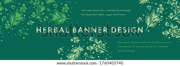 Vector Natural Banner Template Flowers Pattern Stock Vector (Royalty ...