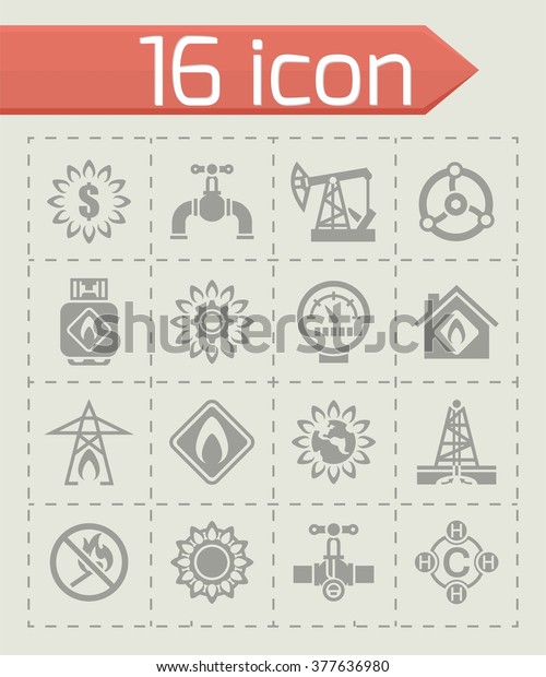 Vector Natural Gas Icon Set On Stock Vector (Royalty Free) 377636980 ...