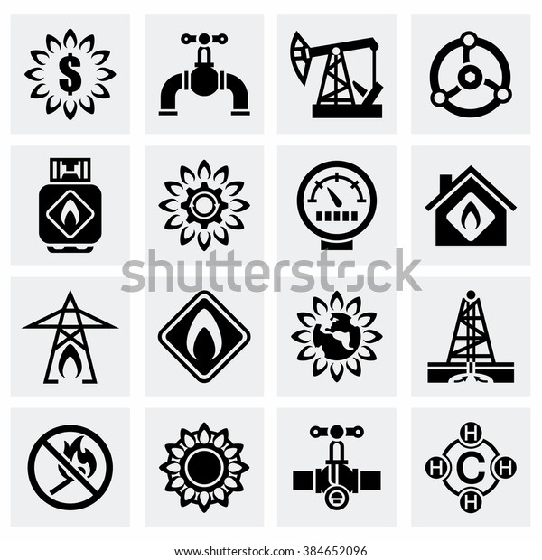 Vector Natural Gas Icon Set Stock Vector (Royalty Free) 384652096 ...