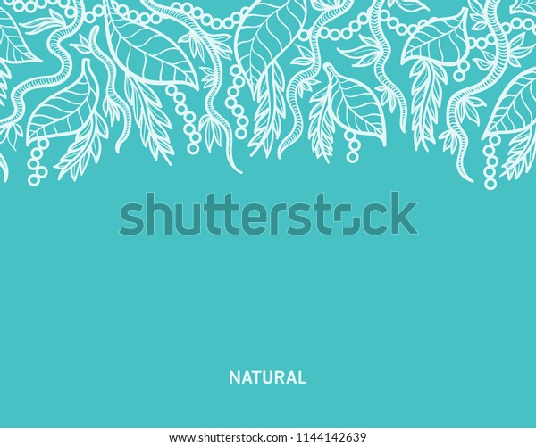 Vector Natural Outlines On Green Background Stock Vector (Royalty Free ...