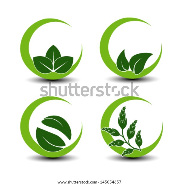 Vector Natural Symbols Leaf Circular Nature: เวกเตอร์สต็อก (ปลอดค่า ...