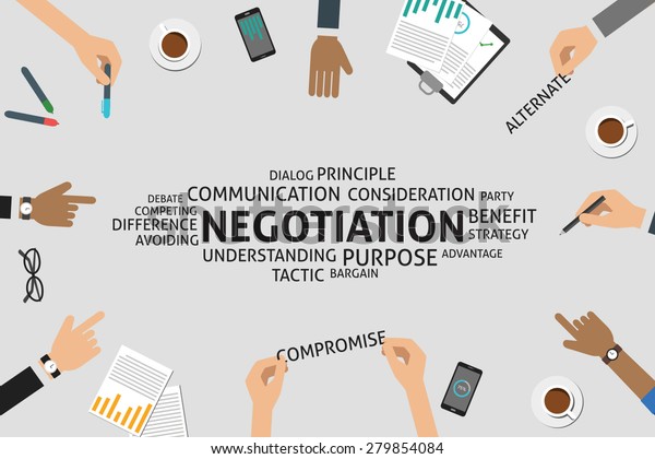 Vector Negotiation Concepttemplate Stock Vector (Royalty Free) 279854084