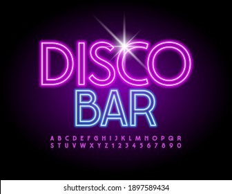 Vector Glowing Banner Disco Party Neon Stock Vector (Royalty Free ...