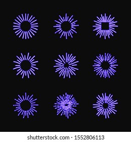 Vector Neon Blue Retro Shine Icons Stock Vector (Royalty Free ...