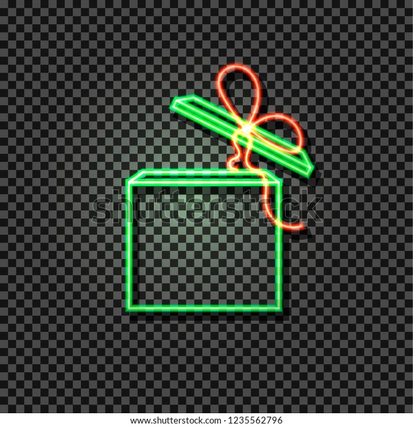 Vector Neon Green Red Box Glowing Stock Vector (Royalty Free ...