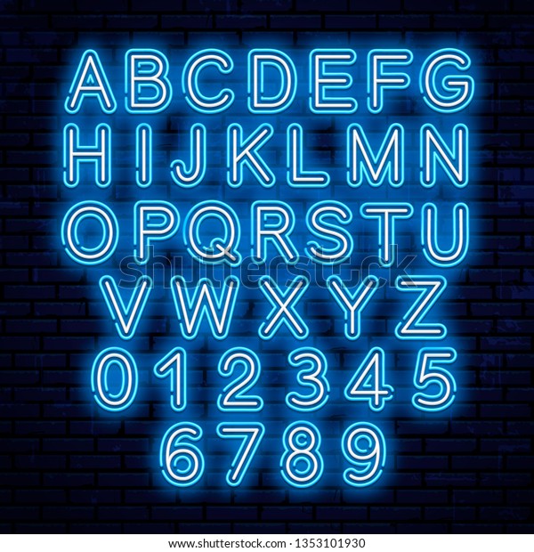Vector Neon Letters Blue White Vector Stock Vector (Royalty Free ...