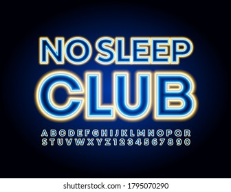 Vector Neon Logo No Sleep Club Stock Vector (Royalty Free) 1795070290 ...