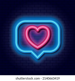 Vector Neon Sign Like Comment Concept Stock Vector (Royalty Free ...