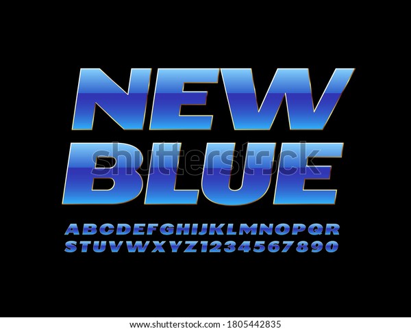 Vector New Blue Gold Font Modern Stock Vector (Royalty Free) 1805442835 ...