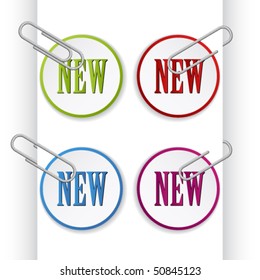 Vector New Sign Labels Paperclips Stock Vector (Royalty Free) 50845123 ...