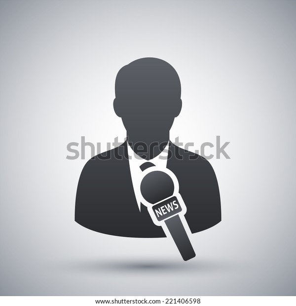 Vector news reporter icon