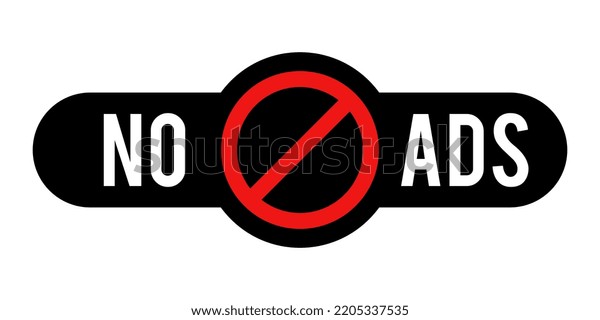 Vector No Ads Sign On White Stock Vector (Royalty Free) 2205337535 ...