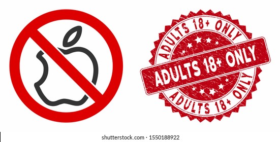 Vector No Apple Icon Grunge Round Stock Vector (Royalty Free ...