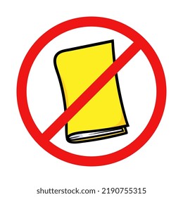Vector No Books Reading Sign On Stock Vector (Royalty Free) 2190755315 ...
