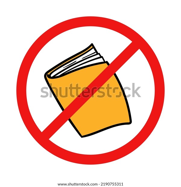 Vector No Books Reading Sign On Stock Vector (Royalty Free) 2190755311 ...