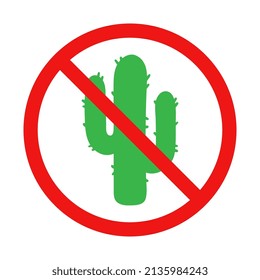 Vector No Cactus Sign On White Stock Vector (Royalty Free) 2135984243 ...