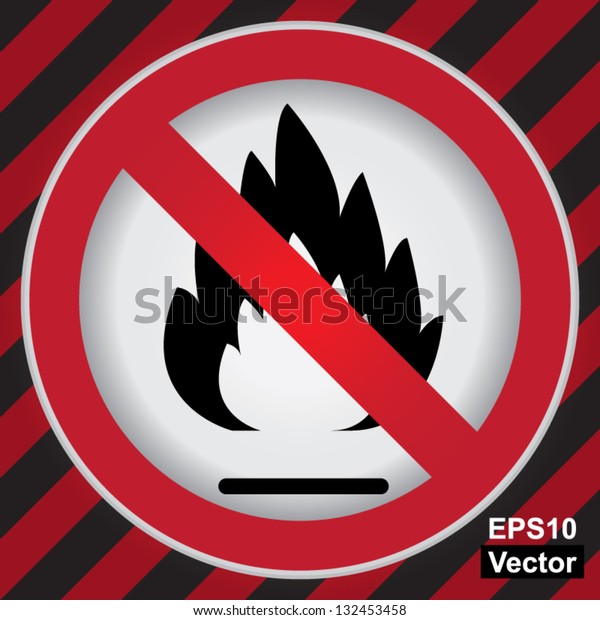 Vector No Flammable Non Burnable Good Stock Vector (Royalty Free) 132453458