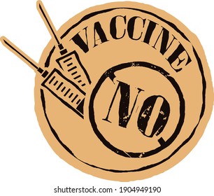 Vector No Injection Icon Grunge Round Stock Vector (Royalty Free ...