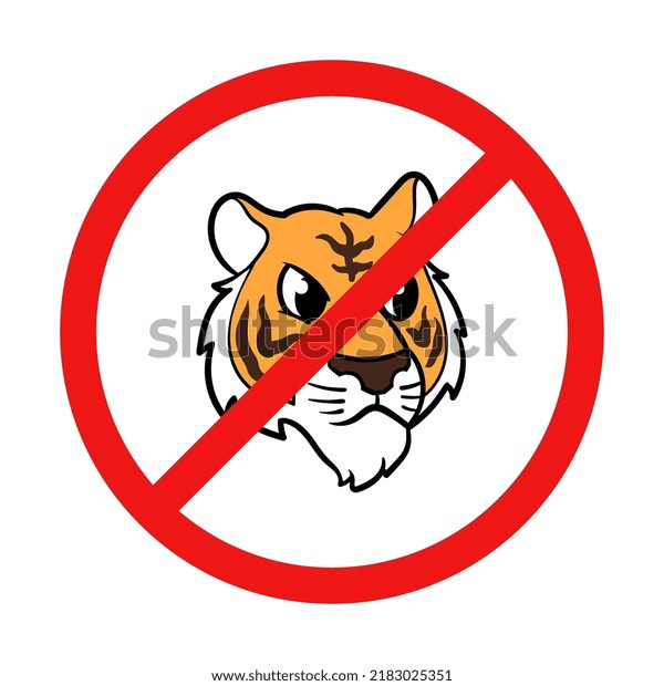 Vector No Tiger Sign On White Stock Vector (Royalty Free) 2183025351 ...