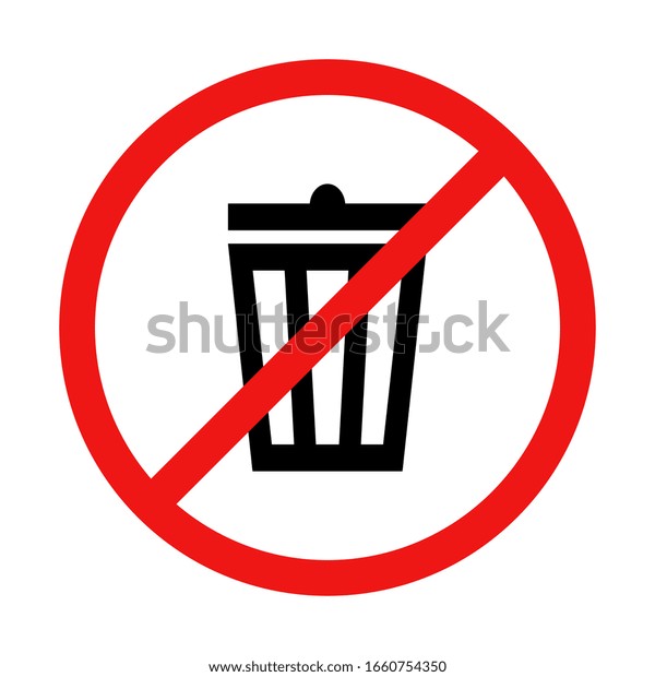 Vector No Trash Bin Sign Stock Vector (Royalty Free) 1660754350 ...