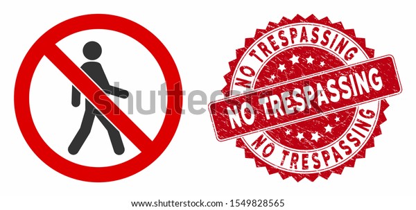 Vector No Trespassing Icon Grunge Round Stock Vector (Royalty Free ...