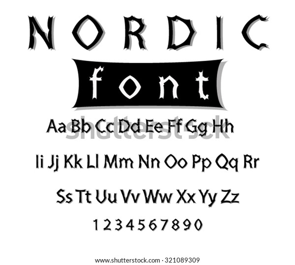 Vector Nordic Font Collection Alphabet Symbols Stock Vector (Royalty ...