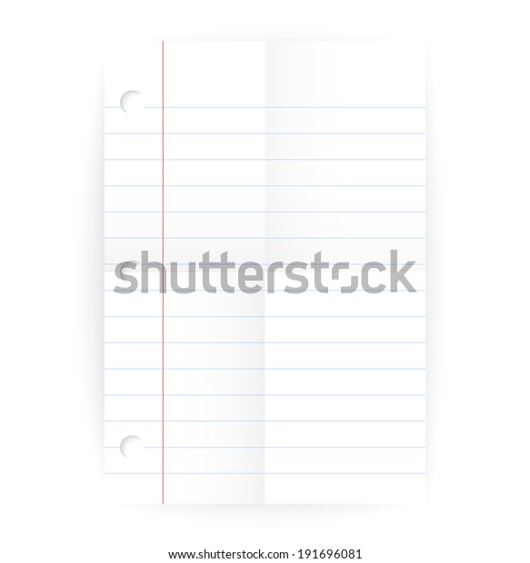 Vector Notepad Ruled Blank Page Folded Stock Vector (Royalty Free ...