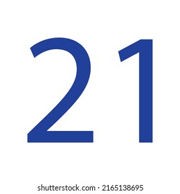 Vector Number 21 Simple Clip Art Stock Vector (Royalty Free) 2165138695 ...