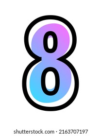 Vector Number 8 Bluepurple Gradient Color Stock Vector (Royalty Free ...