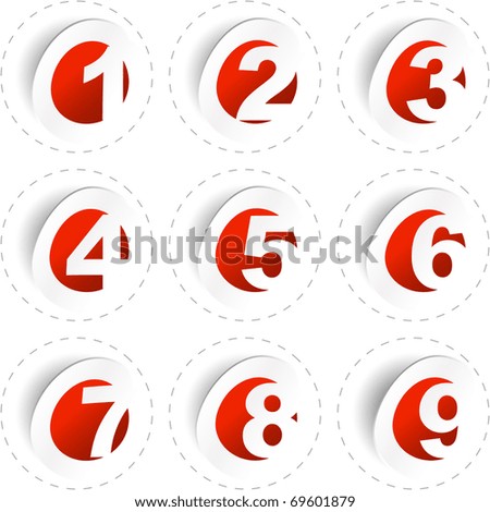 Vector Number Collection 123456789 Sticker Pattern Stock Vector ...