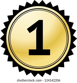 Vector Number One Medal Icon: стоковая векторная графика (без ...