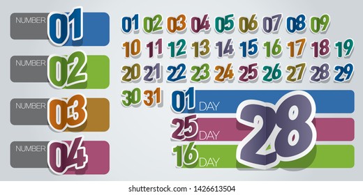 Vector Number Paper Number Calendar Number: vector de stock (libre de ...