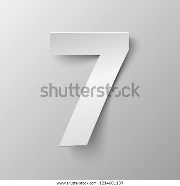 Vector Number Seven White Paper Number Stock Vector (Royalty Free ...