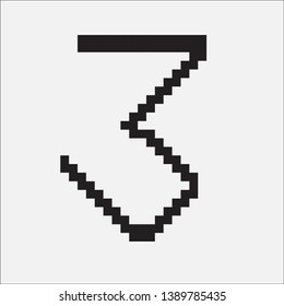Vector Number Three Pixel Art Stock Vector (Royalty Free) 1389785435 ...