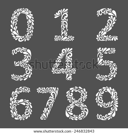 Vector Numbers Made Swirl Shapes Set Stock Vector (Royalty Free ...
