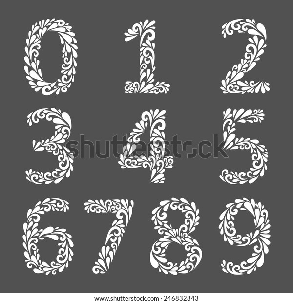 Vector Numbers Made Swirl Shapes Set Stock Vector (Royalty Free ...