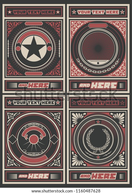 Vector Obey Style Placard Background Set Stock Vector (Royalty Free ...