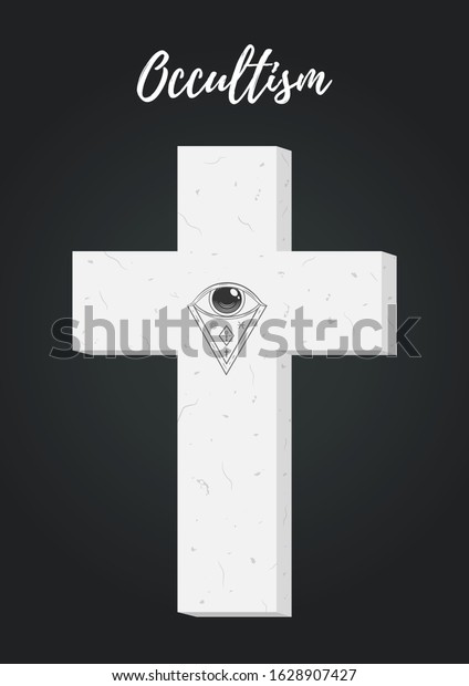 Vector Occult Grave Stone Tombstone Masonic Stock Vector (Royalty Free ...