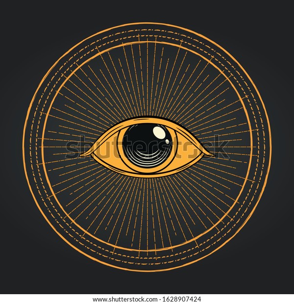 Vector Occult Symbols Circle Masonic Eye Stock Vector (Royalty Free ...
