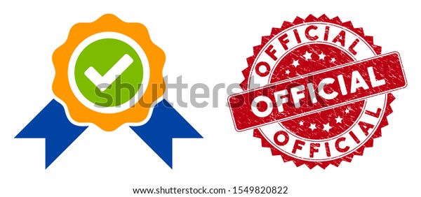 Vector Official Icon Grunge Round Stamp Stock Vector (Royalty Free ...