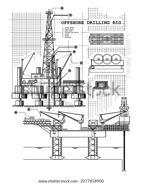 Vector Offshore Drilling Rig Can Be Stock Vector (Royalty Free ...