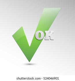 Vector Ok Mark Realistic Glass Style Stock Vector (Royalty Free ...