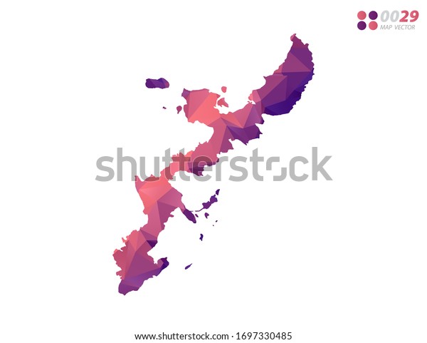 Vector Okinawa Map Colorful Polygon Red Stock Vector (Royalty Free ...
