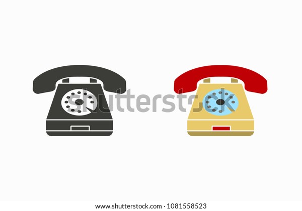 Vektor Stok Vector Old Phone Icon Retro Telephone (Tanpa Royalti ...
