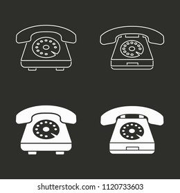 Vector Old Phone Icons Set Stock Vector (Royalty Free) 1120733603