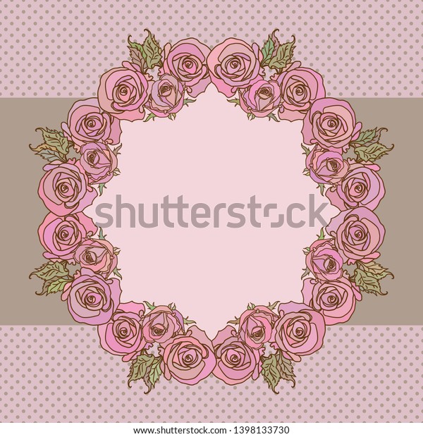 Vector Old School Frame Roses Text Stock Vector (Royalty Free ...