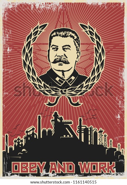 Vector Old Soviet Propaganda Poster Stylization Stock Vector (Royalty ...