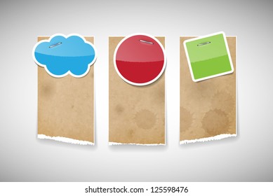 Vector Old Used Stained Torn Paper Stock Vector (Royalty Free ...