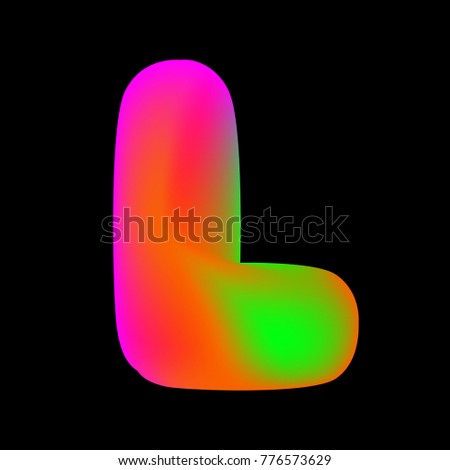 Vector Olorful Curvy Liquid Letter L Stock Vector (Royalty Free ...